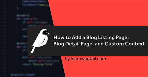How To Add A Blog Listing Page Blog Detail Page And Custom Context