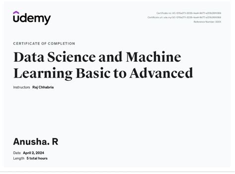 Anusha R On Linkedin Course Datascience Machinelearning Advanced