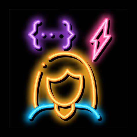 Emotionally Unstable Woman Neon Glow Icon Illustration Vector