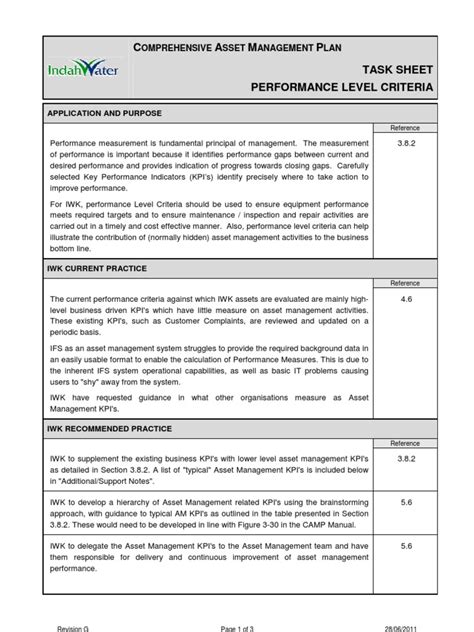 6 Performance Level Criteria Pdf Pdf Performance Indicator Business