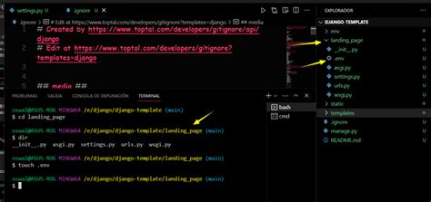 Prepara tu entorno Django para trabajar con HTML CSS javascripts imágenes y GitHub DEV