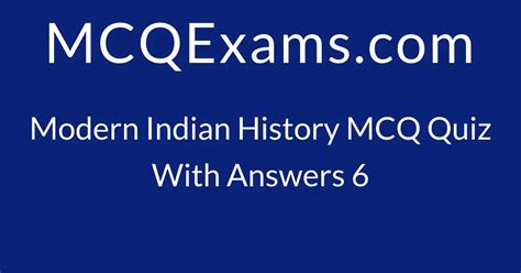 Mcq Questions For Class 8 General Knowledge Modern Indian History Quiz