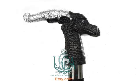 Handmade Dragon Walking Cane Dragon Head Handle Wooden Walking Etsy