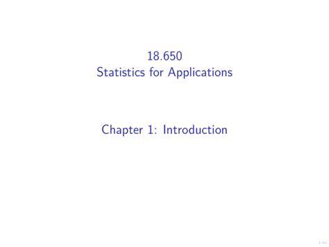 PPT 18 650 Statistics For Applications Chapter 1 Introduction 1 43
