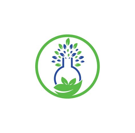 Lab Tree Logo Green Lab Vector Logo Design Leaf And Lab Bottle Logo