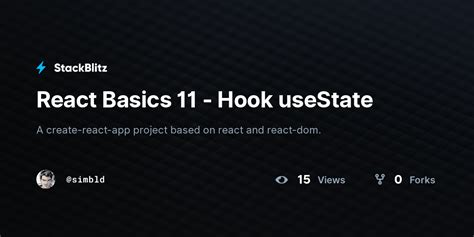 React Basics 11 Hook UseState StackBlitz