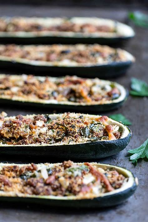 Italian Sausage Stuffed Zucchini Boats Savory Simple