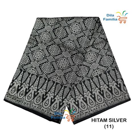 Sampin Songket Hitam Emas Gold Silver No 11 Tenun Siap Jahit 2 Meter