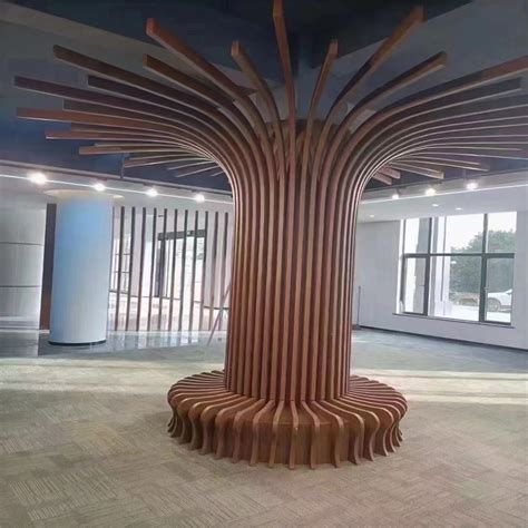 Modern Tree Inspired Aluminum Ceiling Column