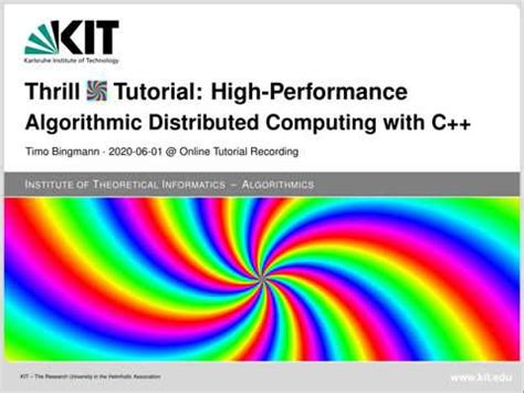 Thrill Youtube Tutorial High Performance Algorithmic Distributed Computing With C Youtube
