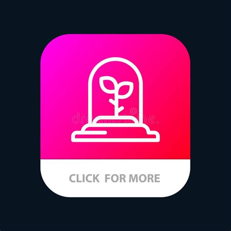 Technology Leaf Plant Mobile App Button Android And Ios Line Version Stock Vector