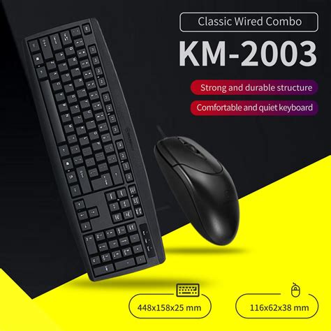 Classic Desktop Pc Laptop Wired Combination Mouse Keyboard Interface B