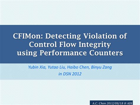 Ppt Cfimon Detecting Violation Of Control Flow Integrity Using Performance Counters