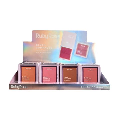 Blush Compacto C 24 Unid Ruby Rose Hbf861 Bem Mulher Maquiagens