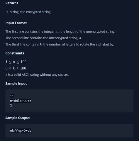 Hackerrank Week Caesar Cipher