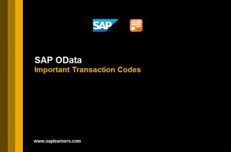 Important Tcodes In SAP Netweaver Gateway