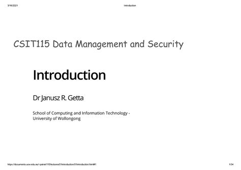Introduction To Database Design And Management Lecture Notes 1 2 3 4