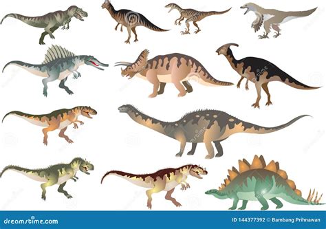 Dinosaurs Of Triassic Period Cartoon Vector 77252205