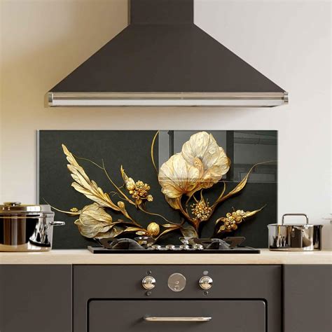 Tempered Glass Kitchen Backsplash Stove Back Cover Stove