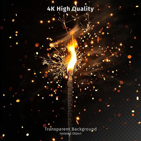 Fireworks Sparks With Fire Flames On A Black Background Premium Ai