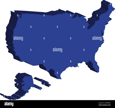 Usa Map Isometric Geography Icon Stock Vector Image And Art Alamy