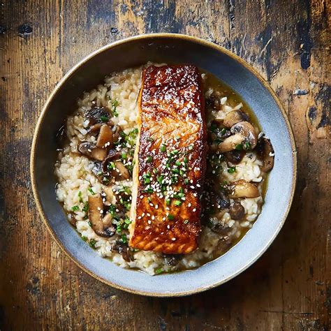 Japanese Style Risotto With Seared Salmon Creamy And Savory Delight