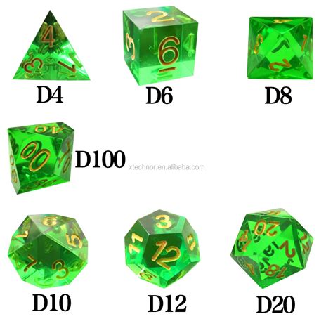 Sharp Edge Corners Resin Polygon Polyhedral Dice D4 D6 D8 D10 D12 D20