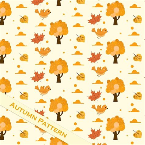 Premium Vector Hand Drawing Autumn Theme Pattern Cute Maple Tree Leaf