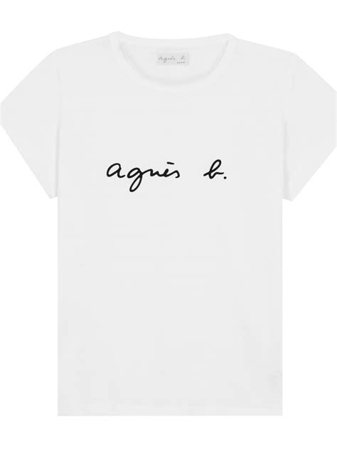 White Cotton Brando Agnès B Logo T Shirt