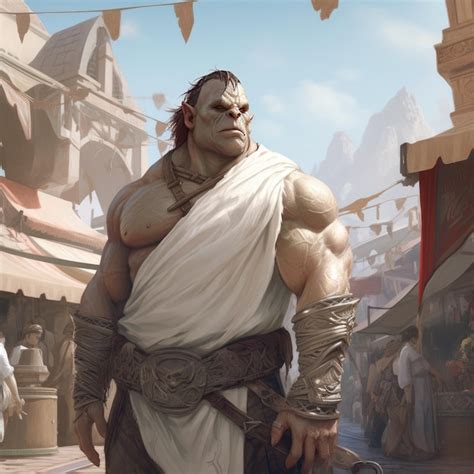 Premium Ai Image The Mighty Orc In A White Toga Stunning Character