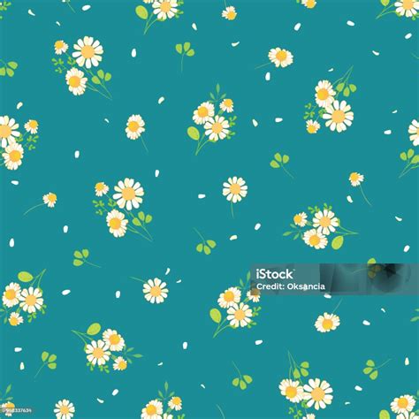 귀여운 데이지 Ditsy 원활한 패턴 0명에 대한 스톡 벡터 아트 및 기타 이미지 0명 귀여운 금색 Istock
