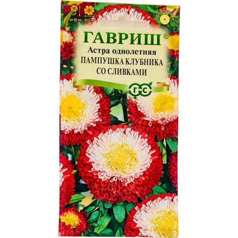Семена ГАВРИШ Астра Пампушка клубника со сливками, однолетняя помпонная ...