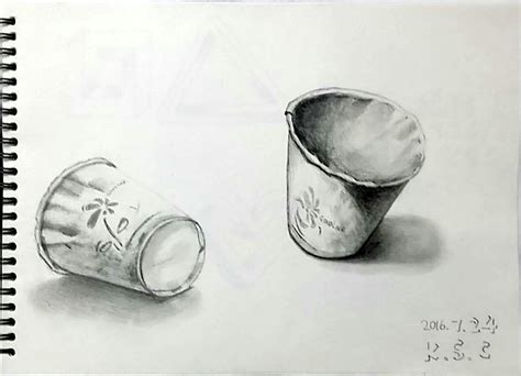그리기 드로잉 Drawing 스케치 소묘 데생 종이컵 충돌이 K S C Shot Glass Drawing