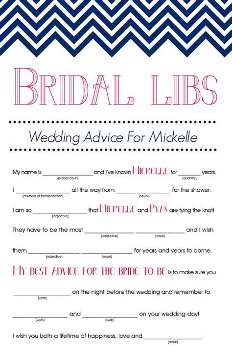 Bridal Mad Libs Bridal Shower Games That Promise To Break The Ice