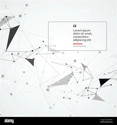Vector Connections With Dots Lines In Black Abstract Gray Bright Technology Background Stock