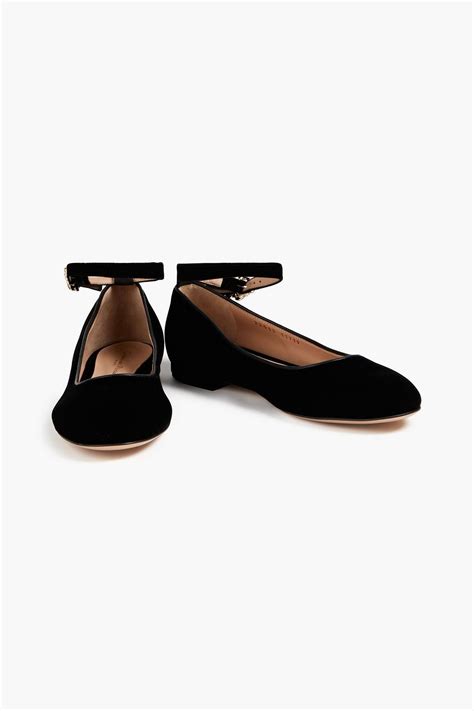 Gianvito Rossi Wendy Embellshed Velvet Ballet Flats The Outnet