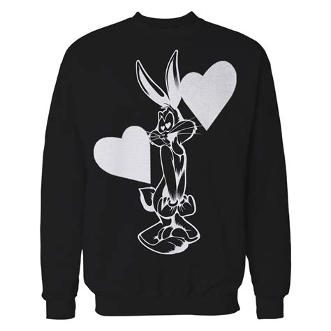 Looney Tunes Bugs Bunny Line Hearts Official Sweatshirt Urban Species