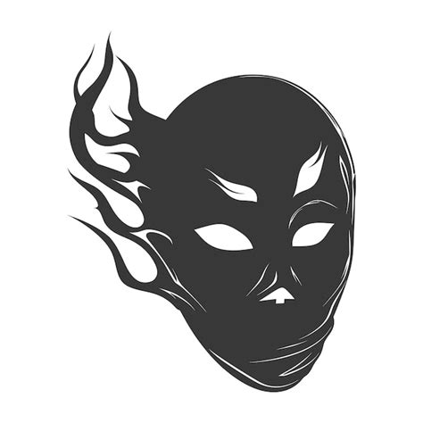Máscara De Silueta Espeluznante Para La Mascarada Color Negro Sólo