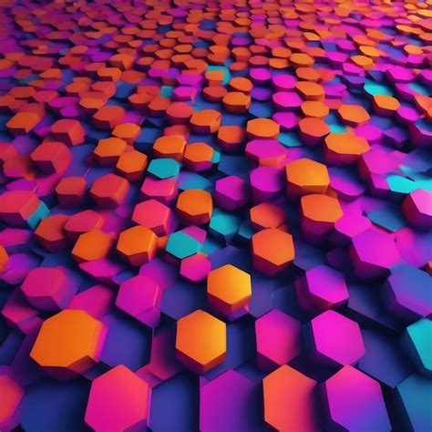 Premium Photo Duotone Hexagon 3d Background Texture 3d Rendering Illustration Futuristic