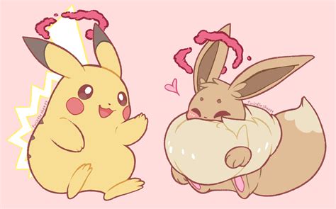 Pikachu Eevee And Gigantamax Eevee Pokemon Drawn By Janna