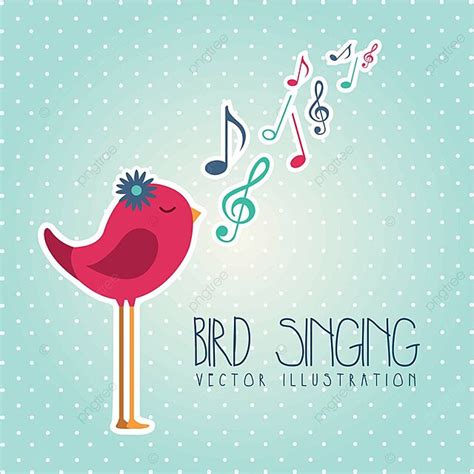 Cute Bird Sing Lovely Vector Vector Sing Lovely Vector Png And