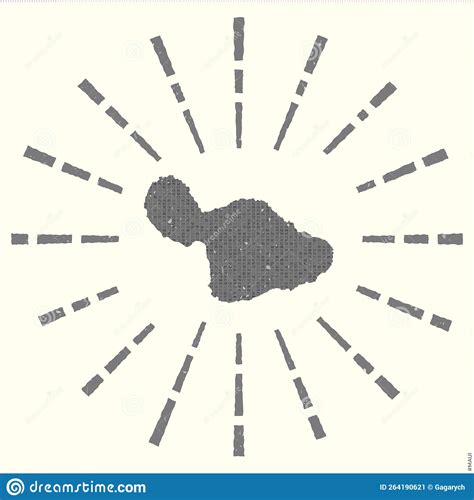 Maui Logo Grunge Sunburst Poster With Map Of The Stock Vector Illustration Of North Modern