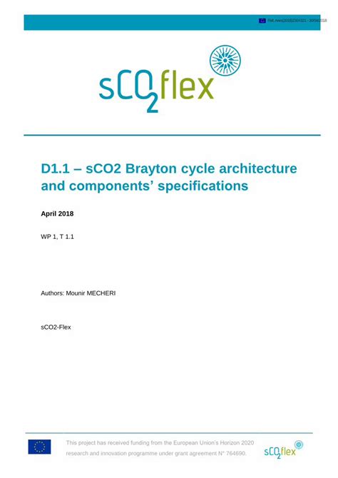 Pdf D1 1 Sco2 Brayton Cycle Architecture Dokumen Tips