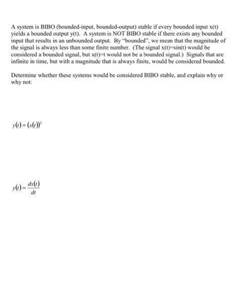 solved a system is bibo bounded input bounded output