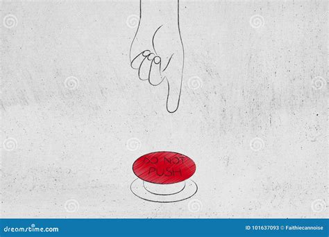 Do Not Push Button About To Be Pushed Stock Illustration Illustration Of Avoid Push
