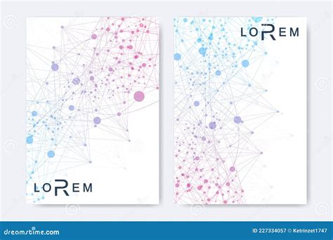 Scientific Brochure Design Template Vector Flyer Layout Molecular Structure With Connected