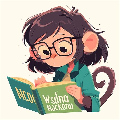 Um Professor Macaco Travesso Ao Estilo De Desenho Animado Vetor Premium