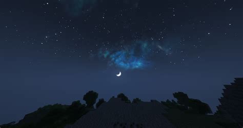 Using Shaders On Minecraft Got Me These Cool Pictures Of The Night Sky