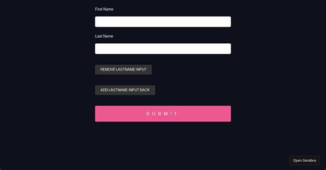 React Hook Form Unregister V6 Forked Codesandbox