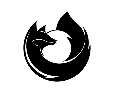 Mozilla Firefox Brand Logo Symbol Black Design Browser Software Vector